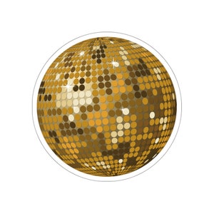STICKER: Disco Ball, Die-cut Sticker, Groovy Gold Disco Ball, Vinyl ...