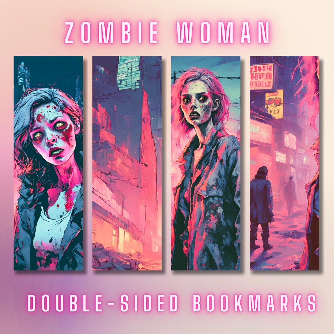 BOOKMARK: Zombie Woman Dystopian Fantasy Tassel Bookmark Double-sided ...