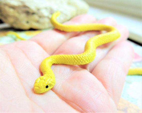 MINIATURE ANIMALS Yellow SNAKE Figurines Figure Boa Viper | Etsy