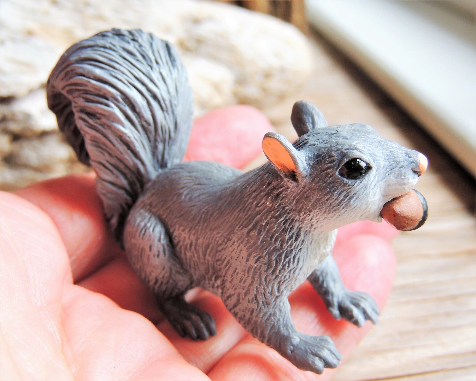 Large MINIATURE SQUIRREL Animals Figure Figurine Dollhouse Fairy Garden ...