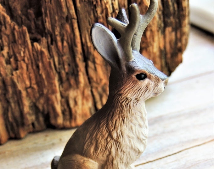 MINIATURE JACKALOPE Plastic Cryptid Figure Figurine Dollhouse Diorama ...