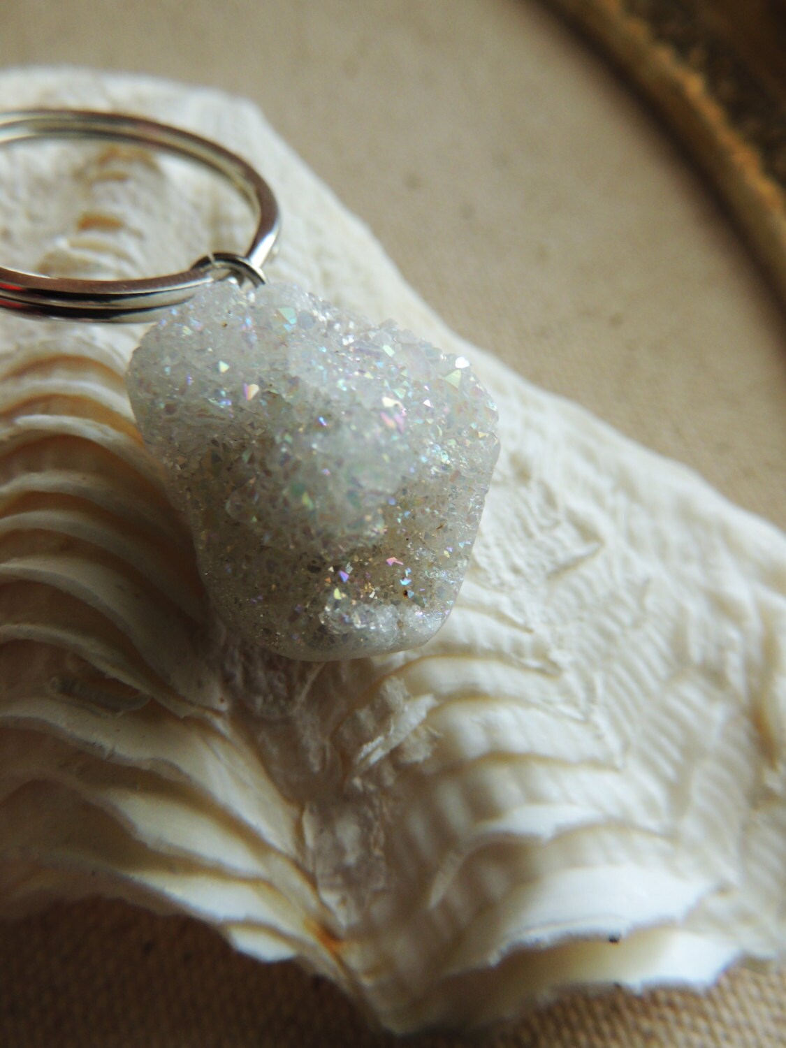CRYSTAL KEYCHAIN Key Chain Key Ring Key Fob Druzy Geode | Etsy