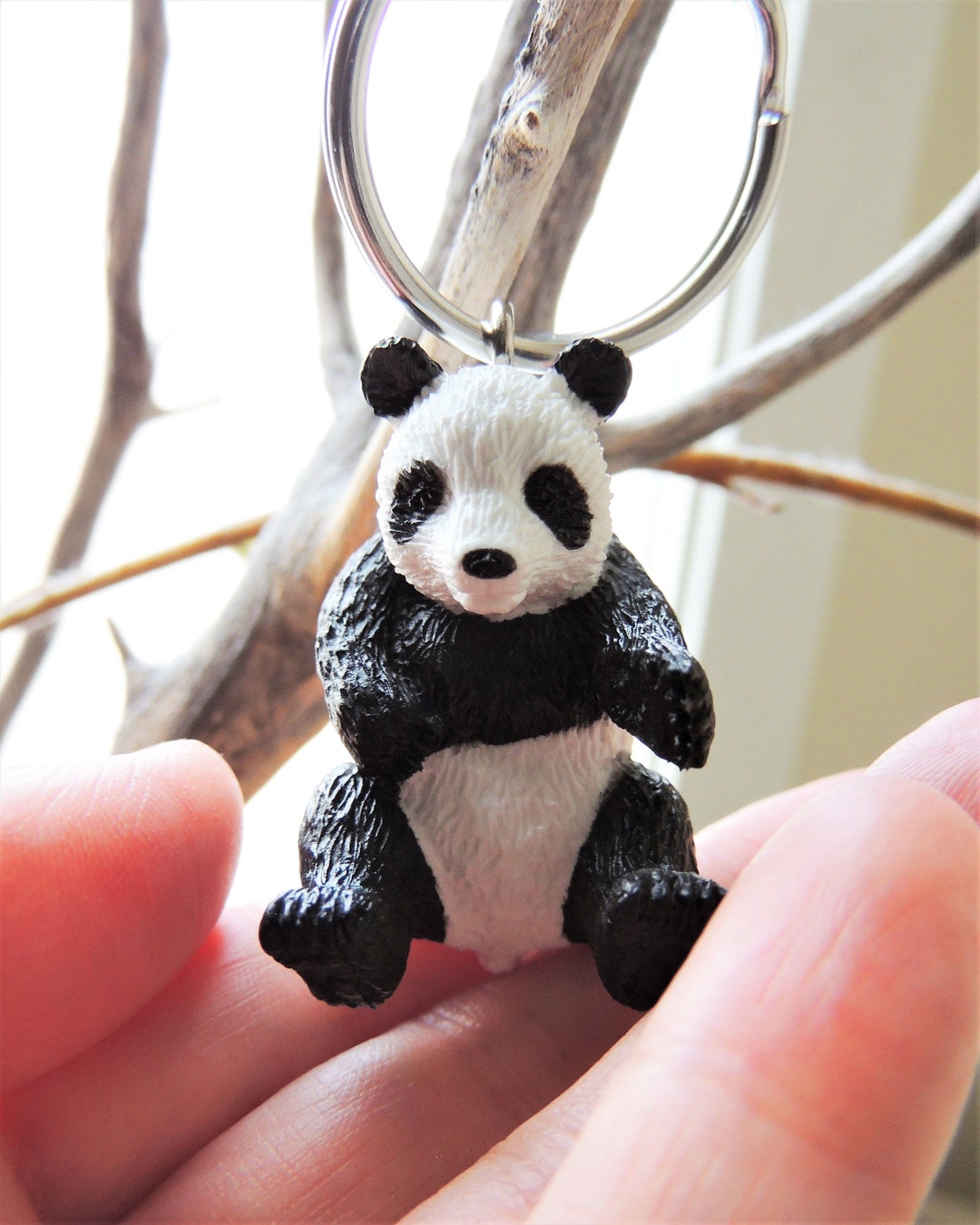 KEYCHAIN Key Chain Giant PANDA Bear Key Ring Key Fob Animal Cute Fun ...