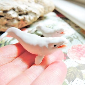 MINIATURE BELUGA WHALE Figurine Animals Figures Fairy Garden Dollhouse ...