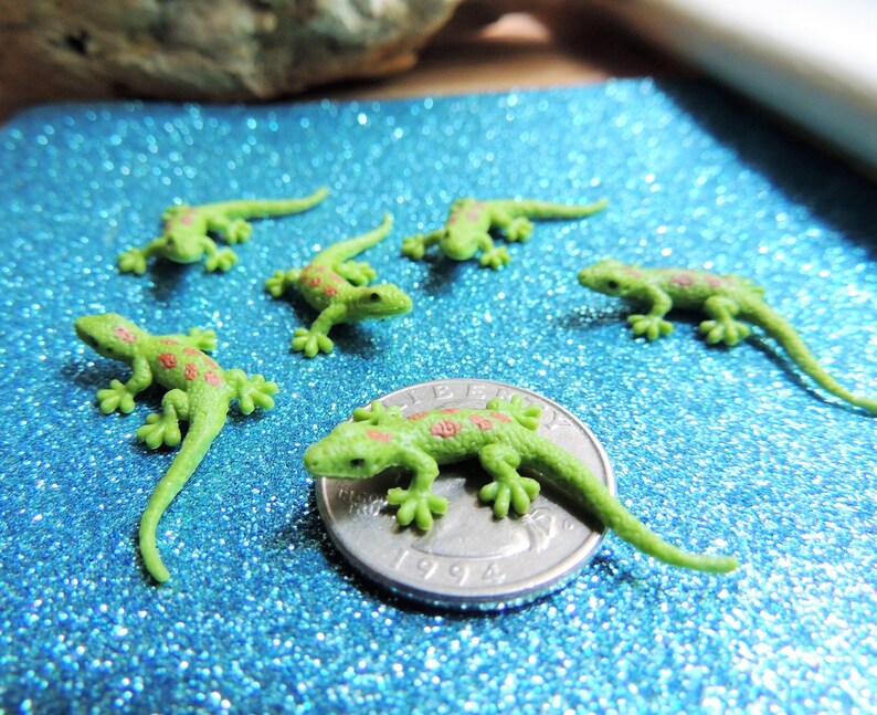 MINIATURE GECKOS: Set of Tiny Animal Figures Figurines GECKO - Etsy