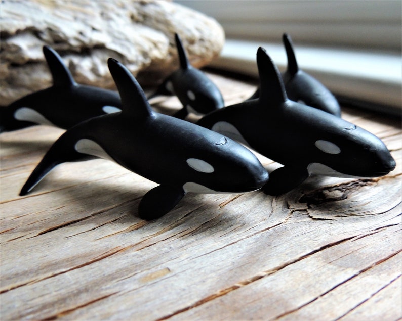 MINIATURE KILLER WHALE Orca Animal Figures Figurines Dollhouse | Etsy