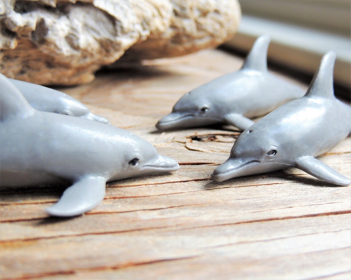 MINIATURE Animals Figures Figurine Bottlenose DOLPHIN - Etsy