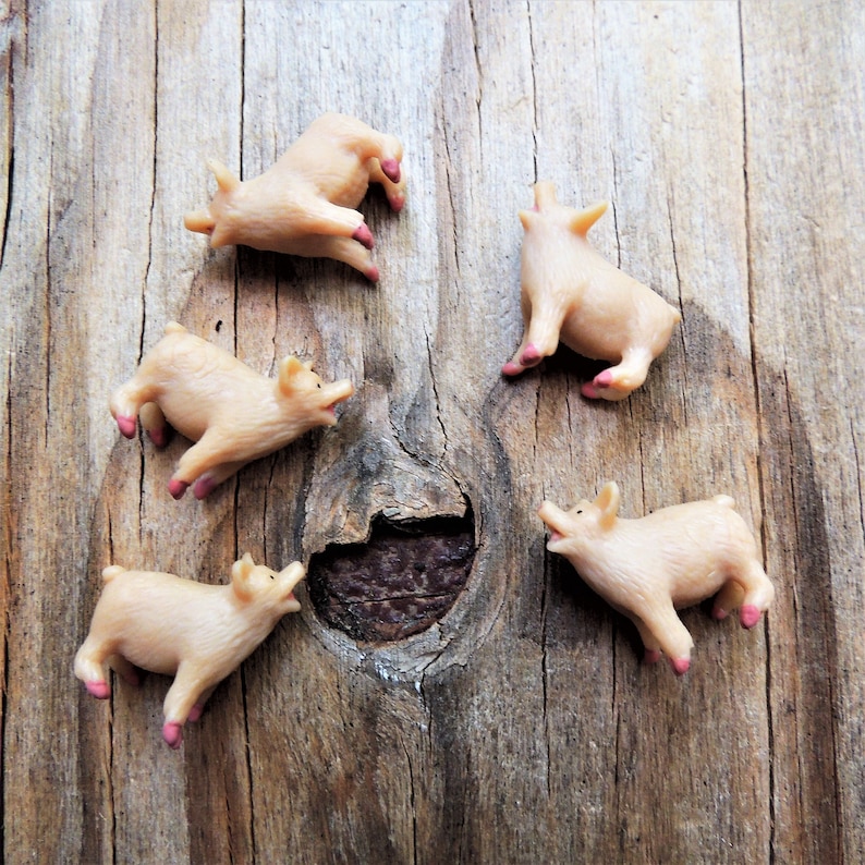 MINIATURE PIGS Mini Farm Animals Figures Figurine Pig Fairy Garden ...