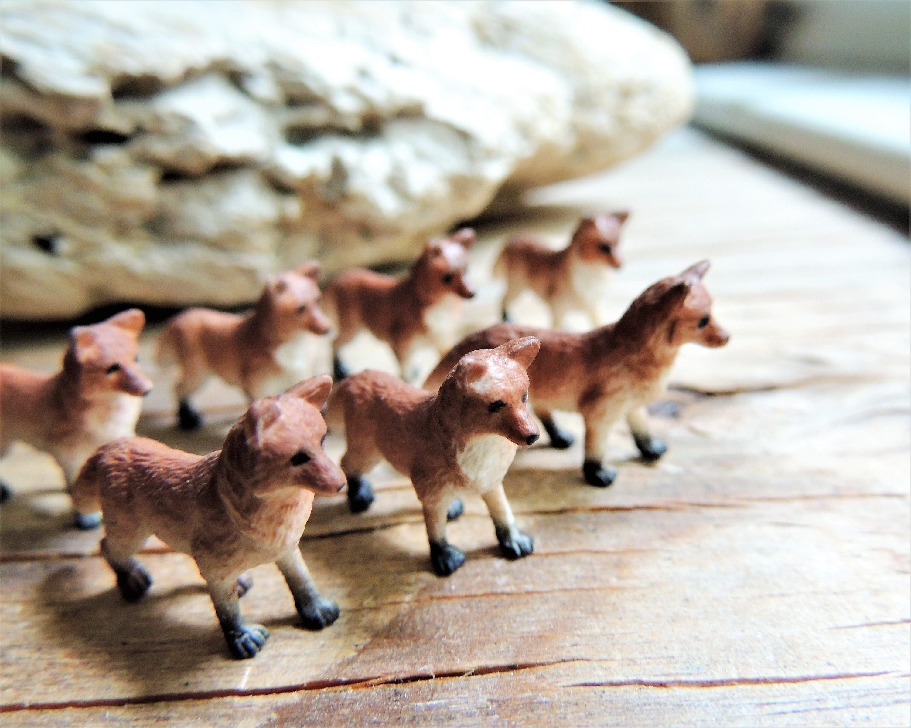 FOX MINIATURE Tiny Mini Animals Figurines Fairy Garden Figures ...