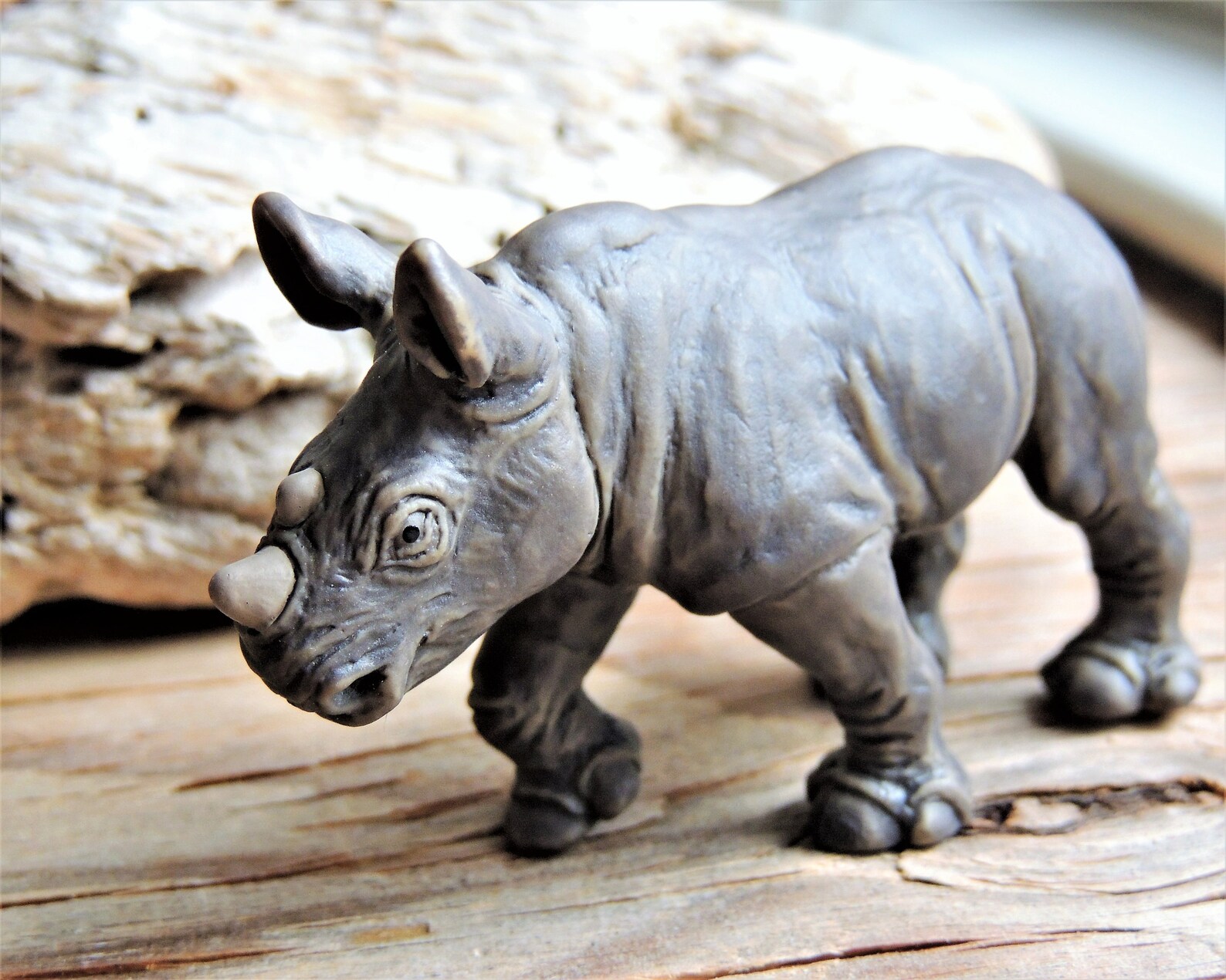 Large MINIATURE BABY RHINO Animals Figure Figurine Dollhouse - Etsy