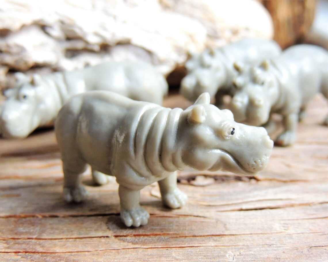MINIATURE HIPPO Animal Figures Figurines Mini Fairy Gardens - Etsy