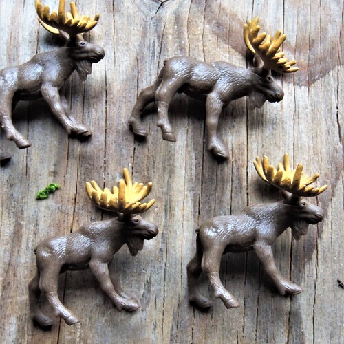 MINIATURES MOOSE Animal Figures Figurines Dollhouse Fairy | Etsy