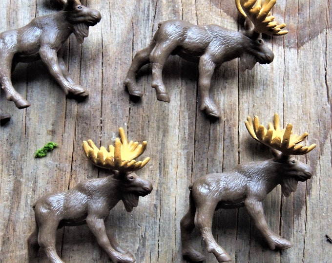MINIATURES MOOSE Animal Figures Figurines Dollhouse Fairy Garden ...
