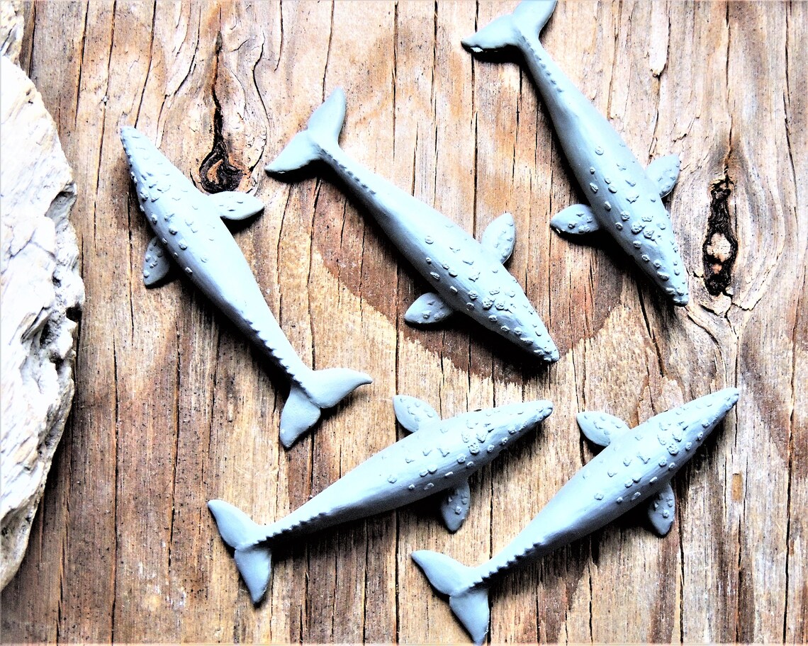 MINIATURES GRAY WHALE Sea Animal Figurine Figure Dollhouse Fairy Garden ...