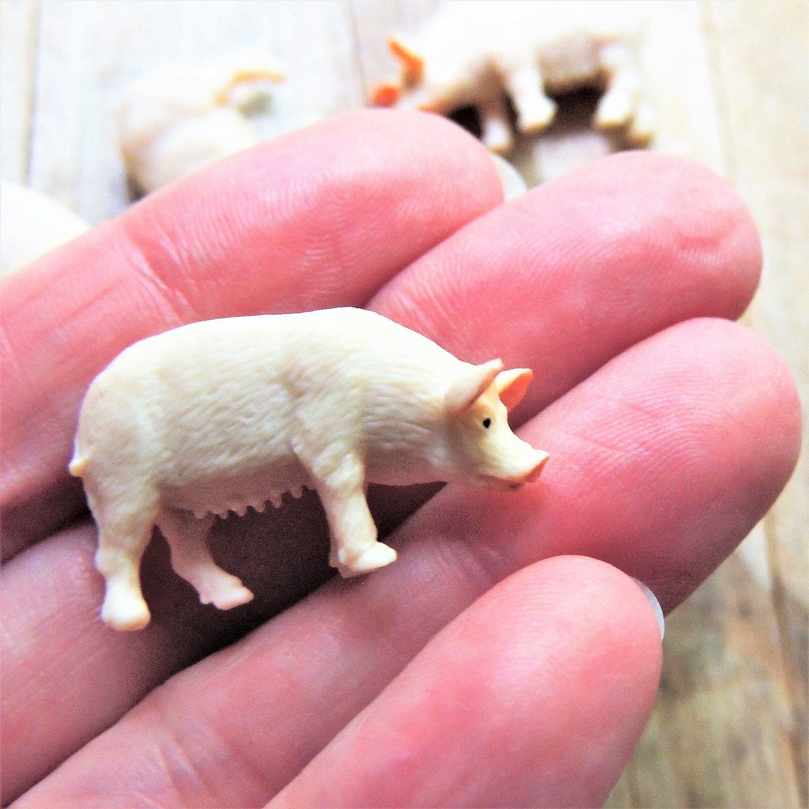 MINIATURE PIG Farm Animals Figurines Figure MICRO Mini | Etsy