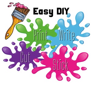 Watercolor Paint Splatter PRINTABLE PDF RA Door Decs Student Desk Name ...