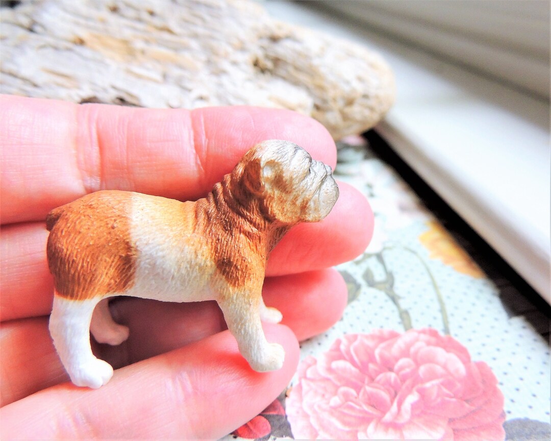 Dog ENGLISH BULLDOG MINIATURE Animals Figurines Figures Dollhouse Fairy ...