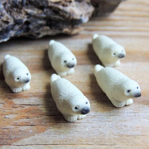 Tiny MINIATURE HARP SEAL Pup Animals Figurines Figures Terrarium Fairy ...