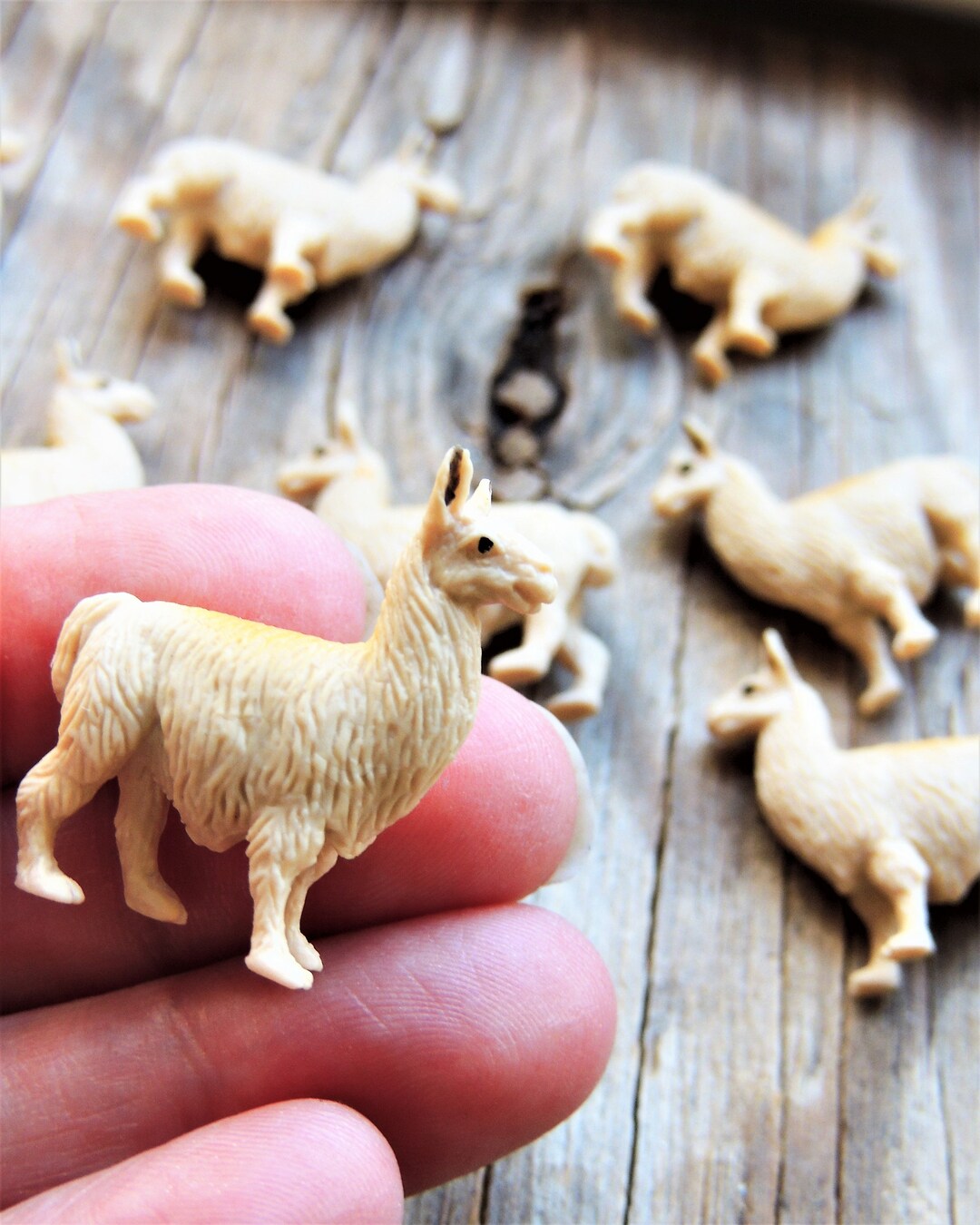 LLAMA MINIATURE ANIMAL Micro Mini Farm Animal Figure Dollhouse Diorama ...