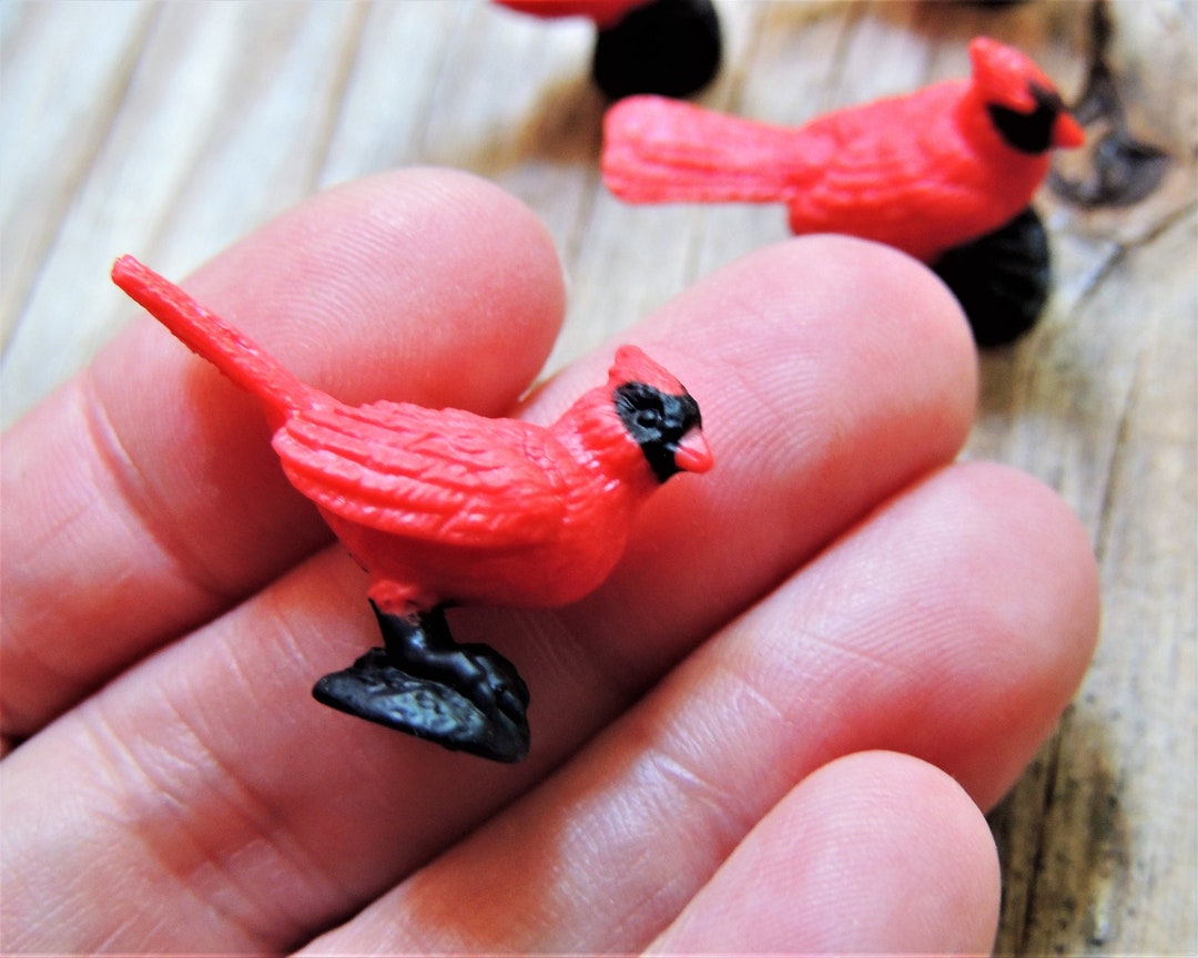TINY MINIATURE CARDINAL: Birds Animals Figure Dollhouse Diorama ...