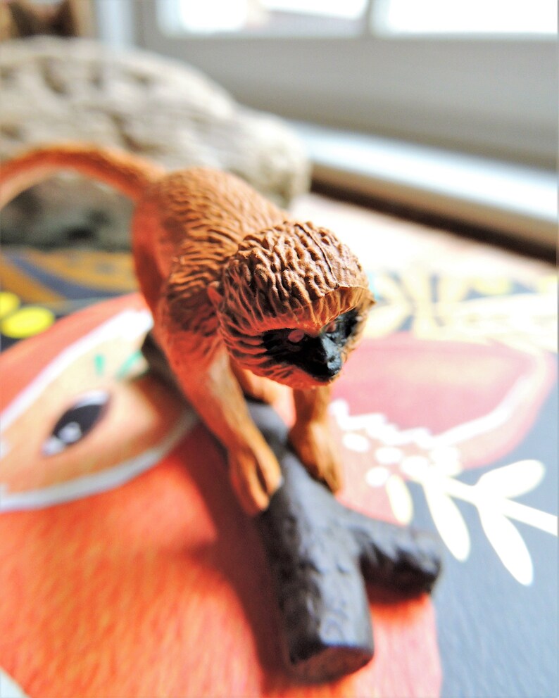 MINIATURE ANIMALS Red Tail MONKEY Plastic Animal Figure - Etsy