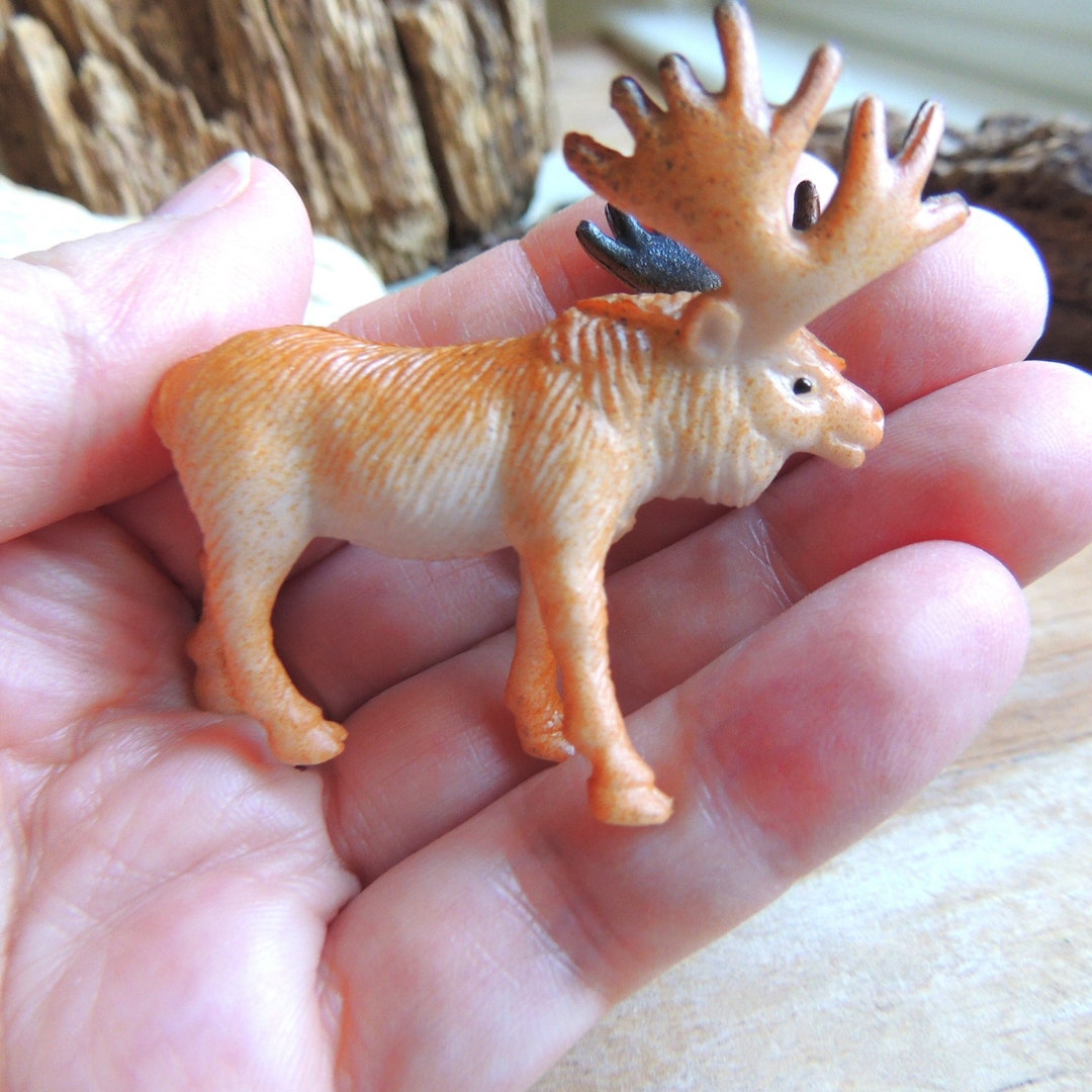 MINIATURE MOOSE Toy Animal Figure Figurine Mini Fairy Gardens Dollhouse ...