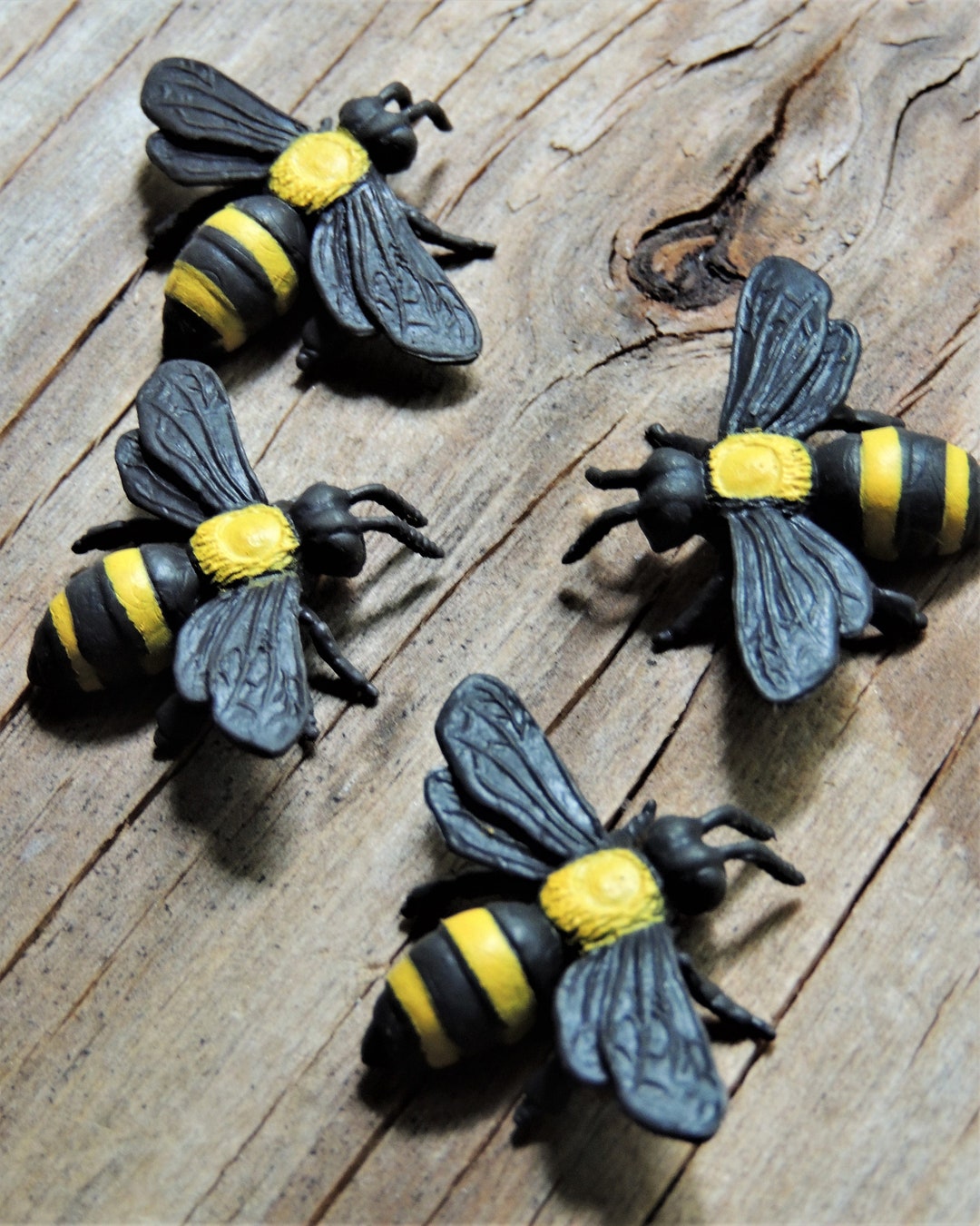 Set of Tiny MINIATURE Bumble Bees Insect Animal Mini Figures Dollhouse ...