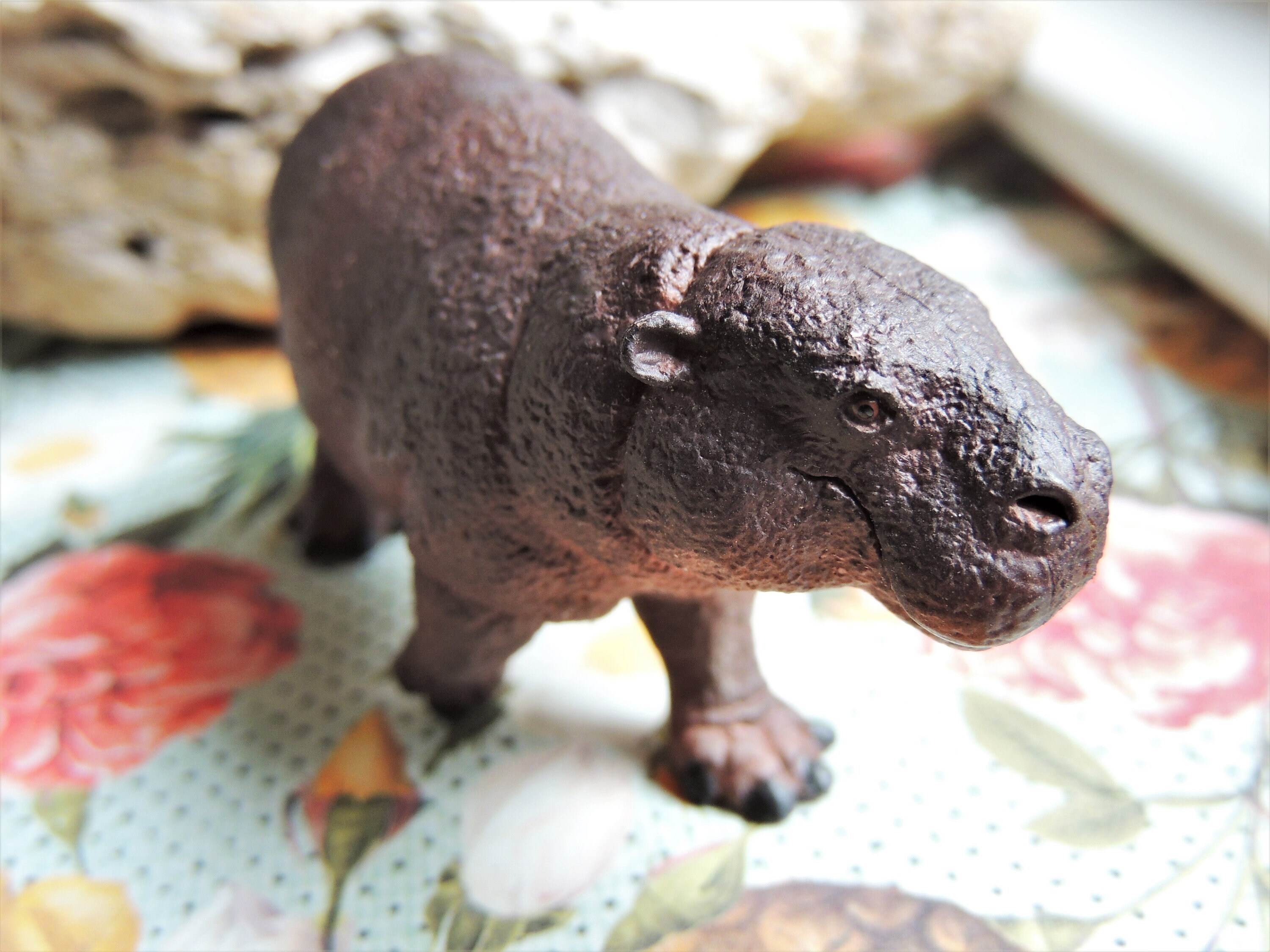 Large MINIATURE PYGMY HIPPO Hippopotamus Animal Figure Figurine Fairy ...