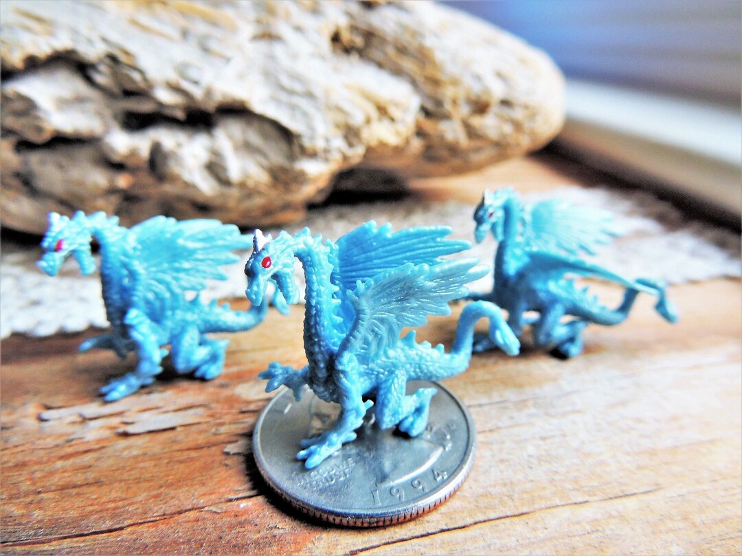 Tiny Blue DRAGON MINIATURE Figurine Mini Figures Dollhouse Diorama ...