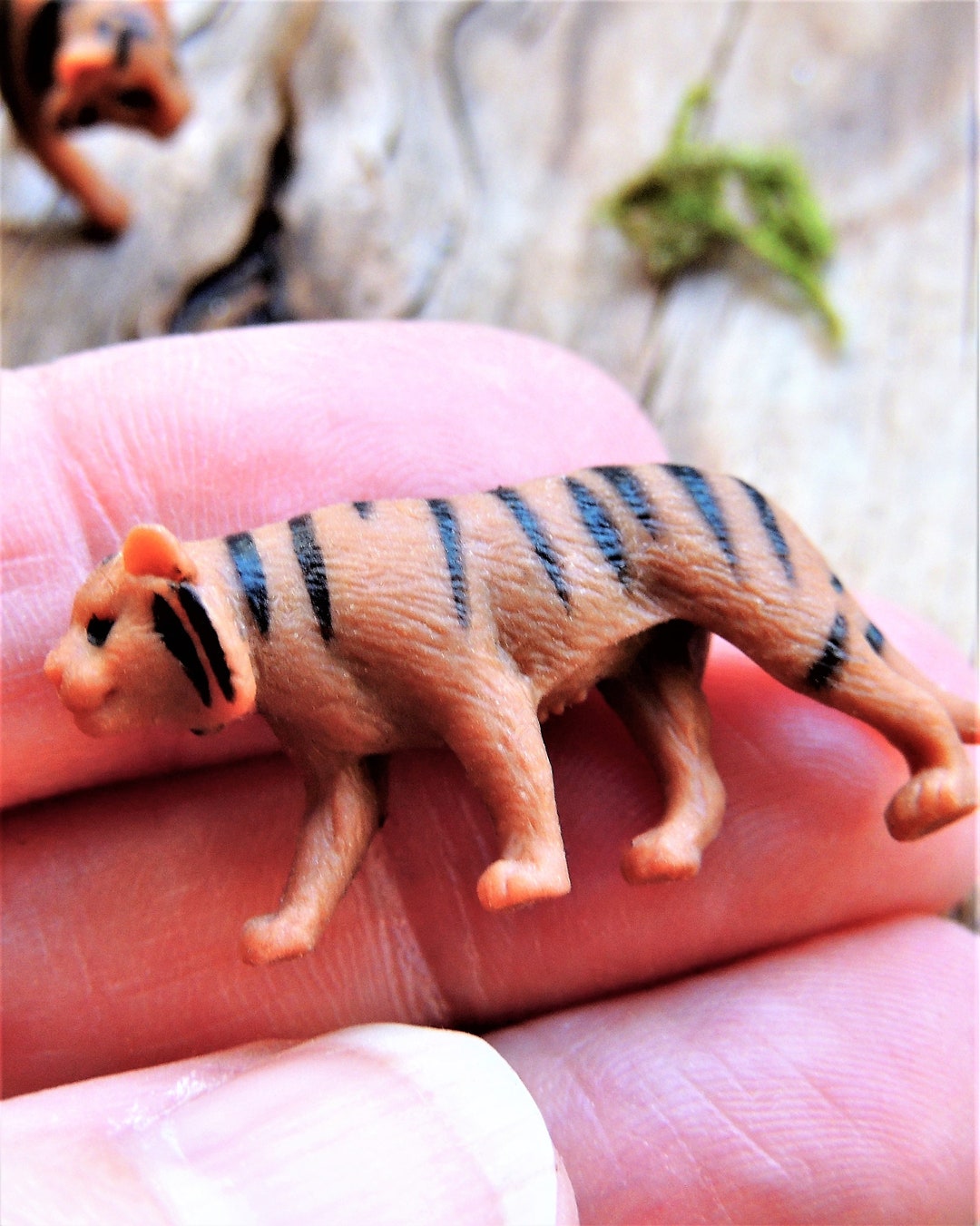MINIATURE TIGER ANIMALS Tiny Soft Figurines Figure Dollhouse Fairy ...