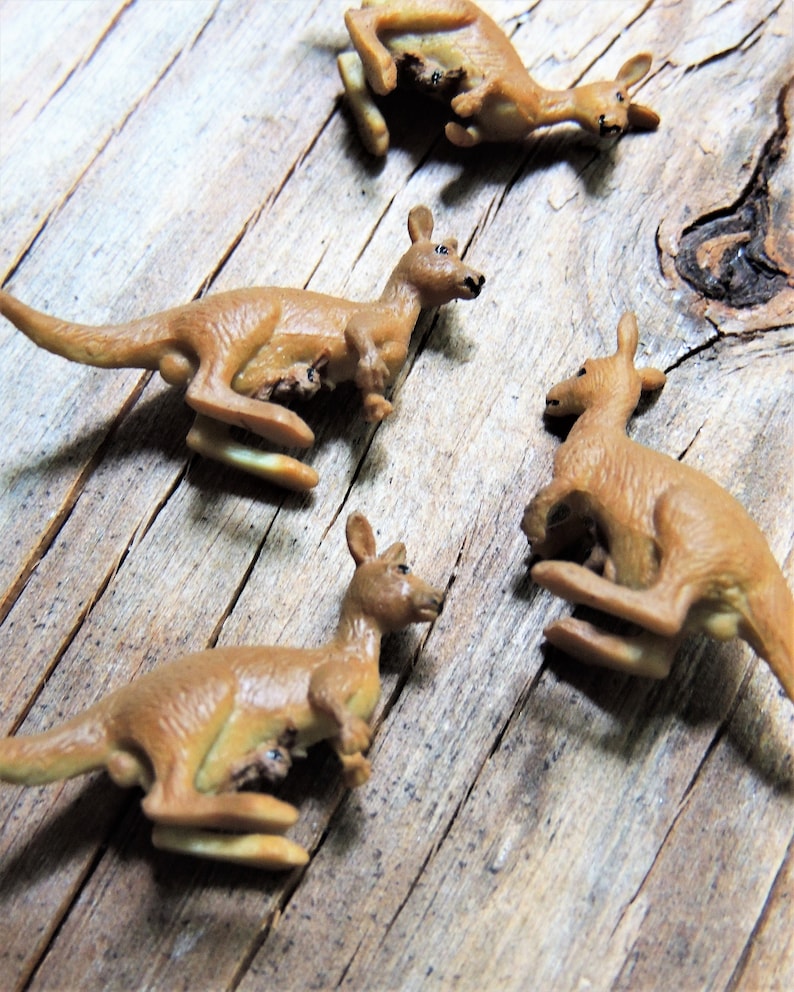 MINIATURE KANGAROO W/baby Tiny Soft Animals Figurines Figures - Etsy