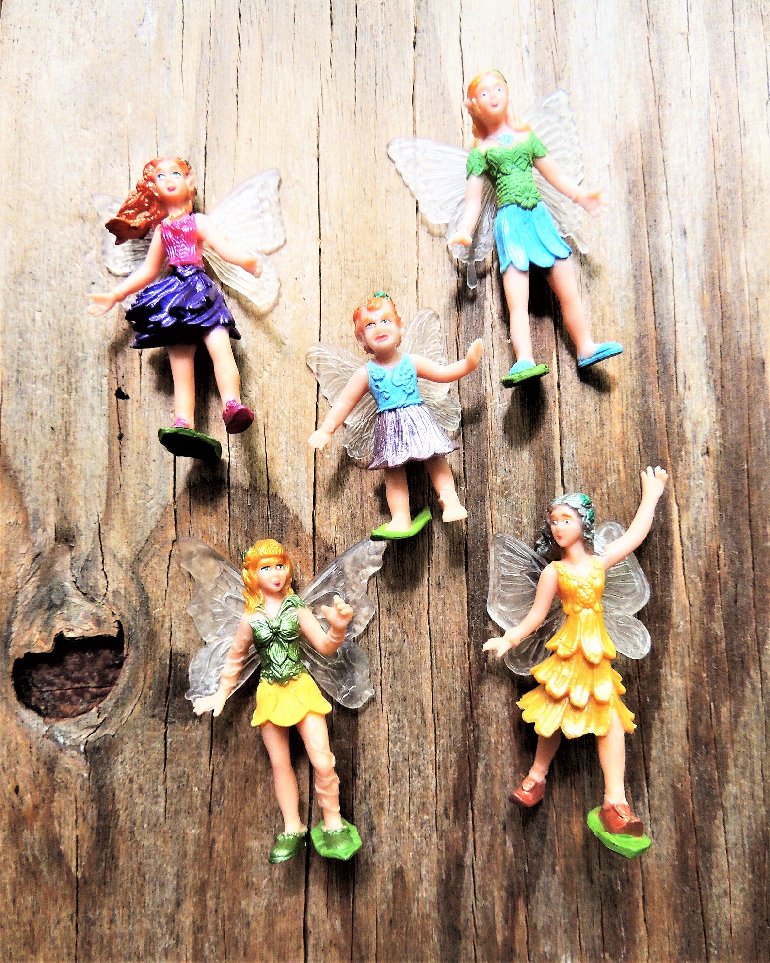 FAIRY GARDEN MINIATURES 6 Fairies and 12 Tiny Mini Animals Bundle Set ...