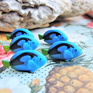 MINIATURE BLUE TANG Fish Animals Figure Figurines Fairy Garden ...