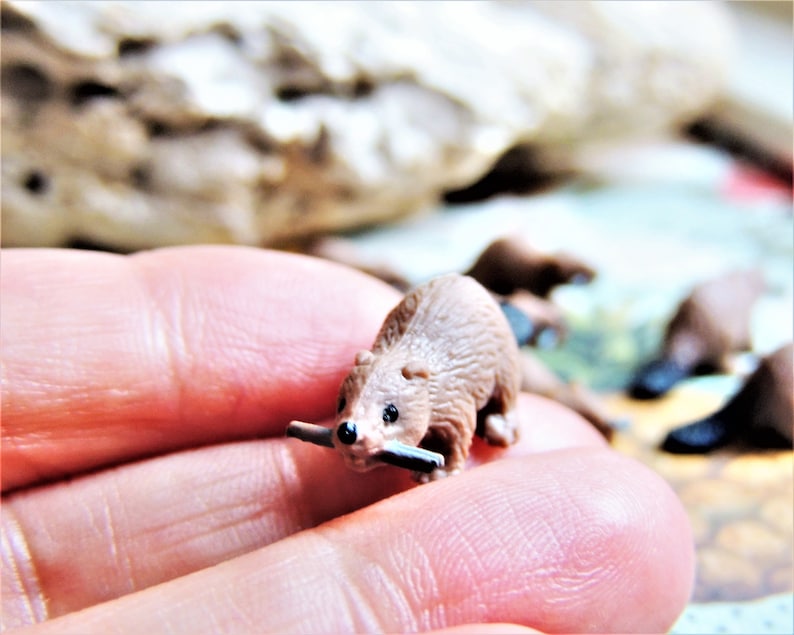 MINIATURE BEAVER Animals Figures Soft Figurines Fairy Garden - Etsy