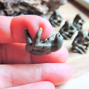 Tiny MINIATURE SLOTH Animal Figurine Figures Dollhouse Diorama ...