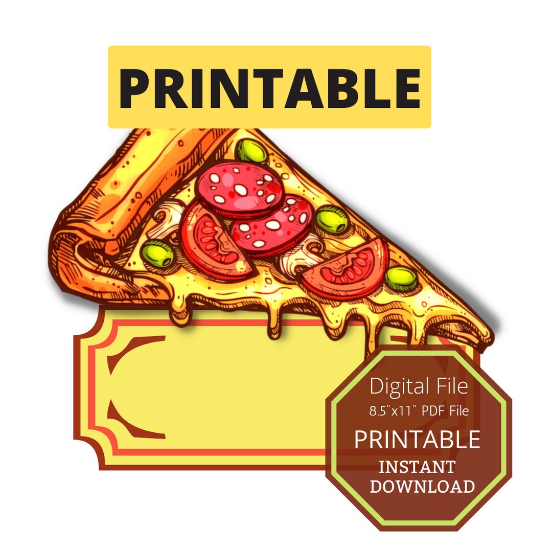 Pizza Slice PRINTABLE PDF RA Door Decs Student Desk Name Plates Name ...