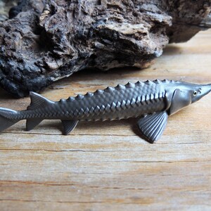 Miniature LAKE STURGEON FISH Animal Figure Figurine Dollhouse Diorama ...