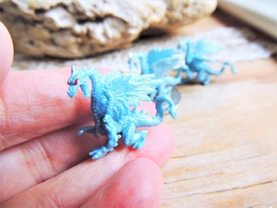 Tiny MINIATURE Blue Dragon Figurine Mini Figures Dollhouse | Etsy