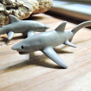 SHARK MINIATURE Thresher Sharks Animal Figurines Figures Dollhouse ...