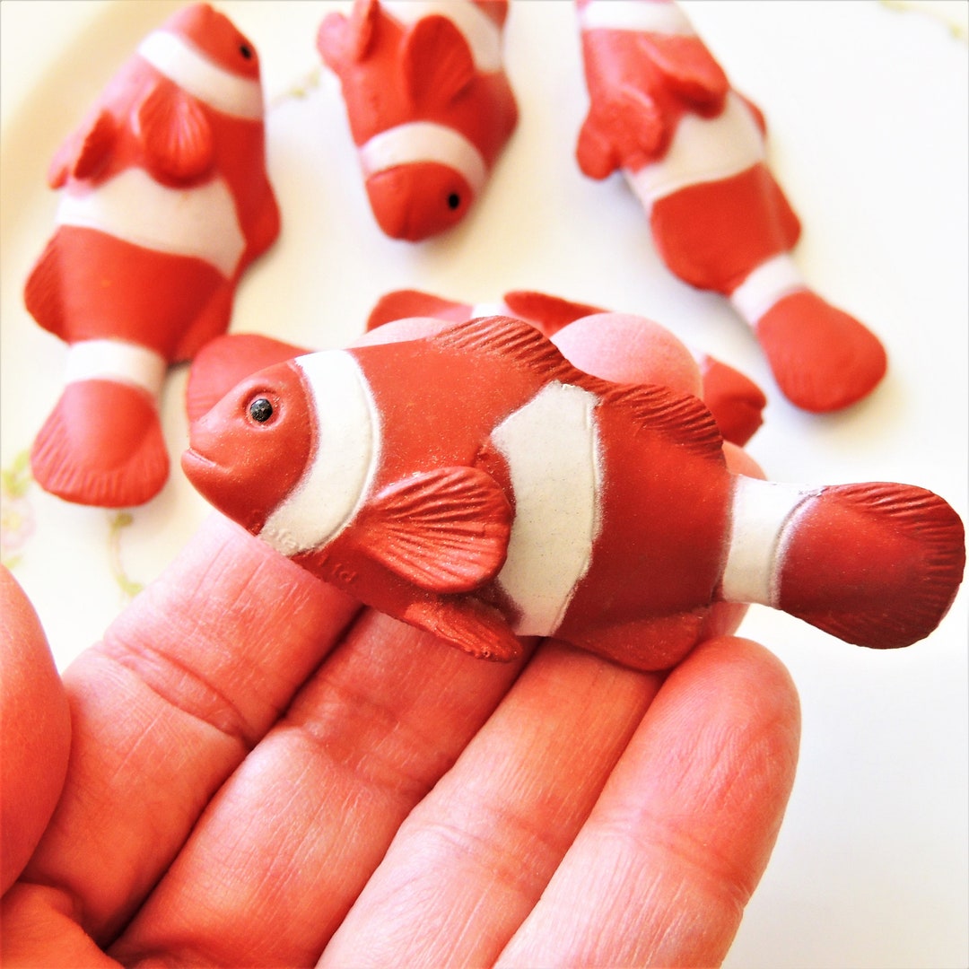 MINIATURE FISH Clown Clownfish Sea Life Figure Figurines Diorama ...