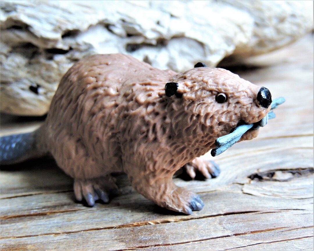 Large MINIATURE BEAVER Animals Figure Figurine Fairy Garden Diorama ...