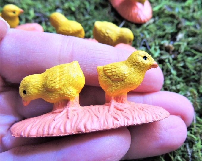 MINIATURE CHICKENS CHICK Farm Animal Figurines Figures Fairy Garden ...