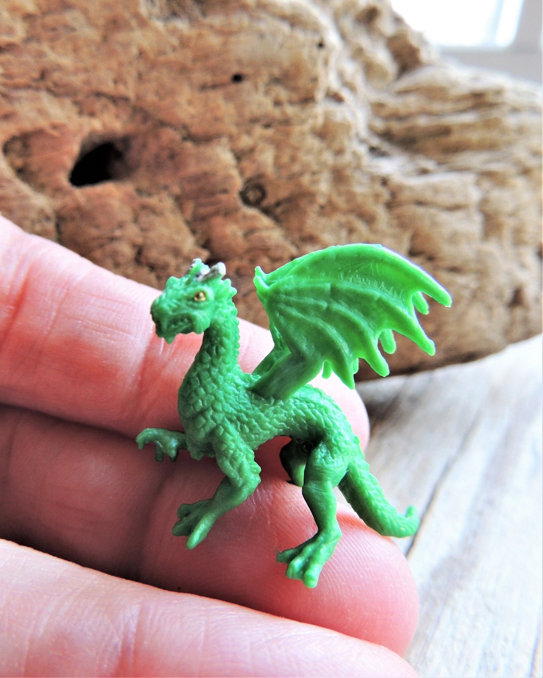 MINIATURE Green DRAGON Figurine Mini Figures Fairy Garden Dollhouse ...