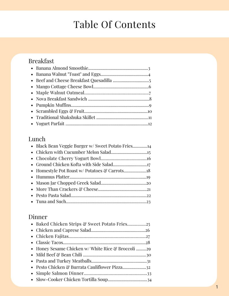 Family Meal Plan and Recipes | Easy to Prepare | Healthy Meals ...