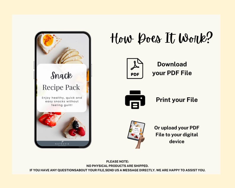 Snack Recipe Pack | Healthy Snack | Easy Recipes - Etsy
