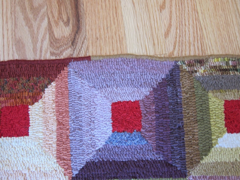 Hooked Rug - Log Cabin Pattern - Etsy