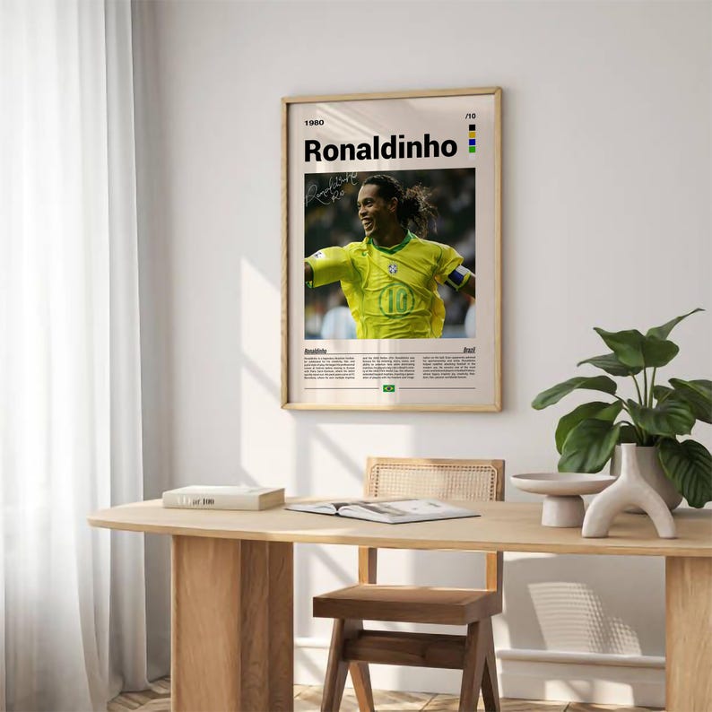 Ronaldinho Poster | FC Barcelona Legend Wall Art | Brazil Football Icon ...
