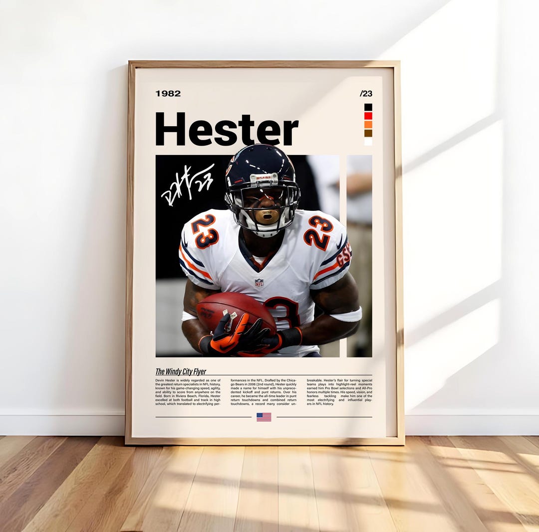 Devin Hester Poster – NFL Sports Artwork - Etsy