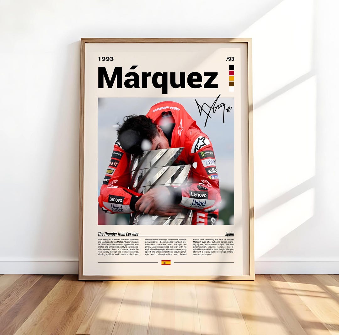 Marc Márquez Print, Motogp Wall Art Print, Racing Motorcycle Decor - Etsy