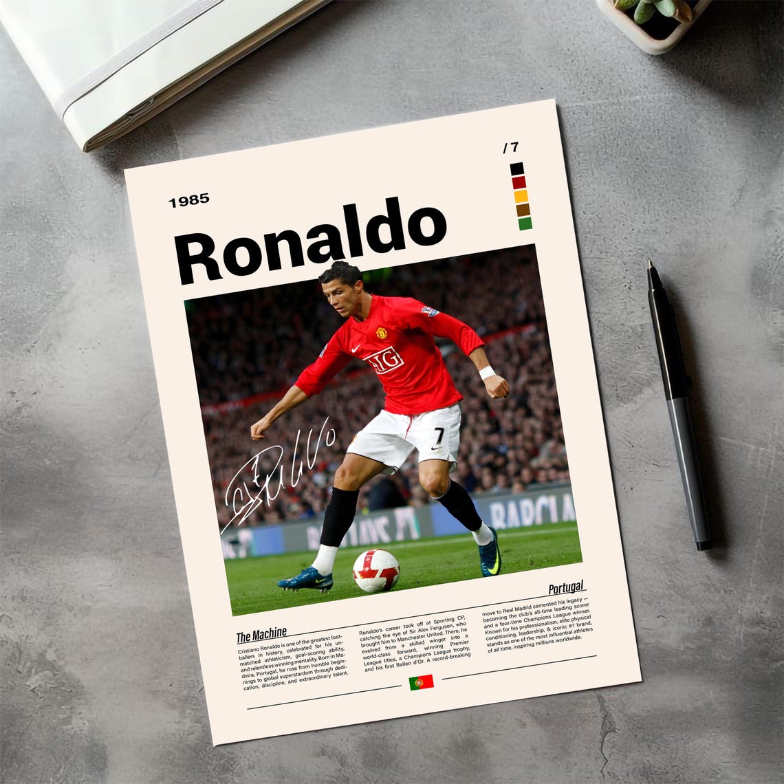 Cristiano Ronaldo Poster, Football Wall Art, Soccer Printable, Digital Art - Etsy